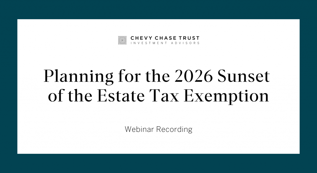 "Planning for the 2026 Sunset of the Estate Tax Exemption” webinar ...